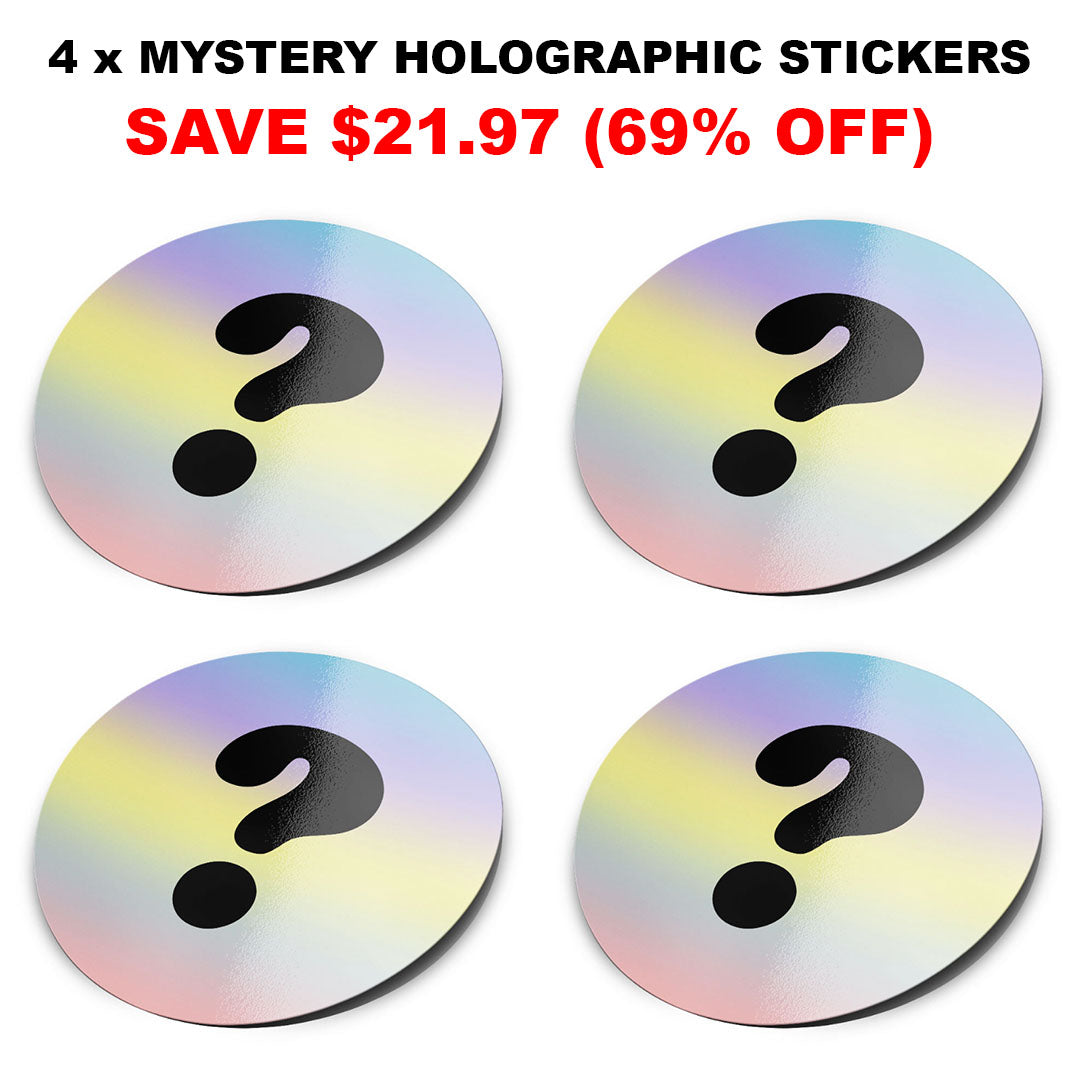 4 x HOLOGRAPHIC MYSTERY STICKERS PACK – stickermize