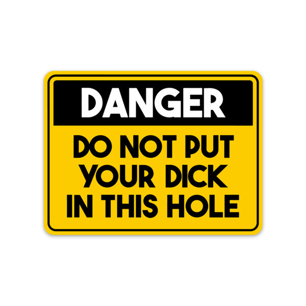 DANGER DO NOT PUT YOUR D IN HOLE STICKER – stickermize