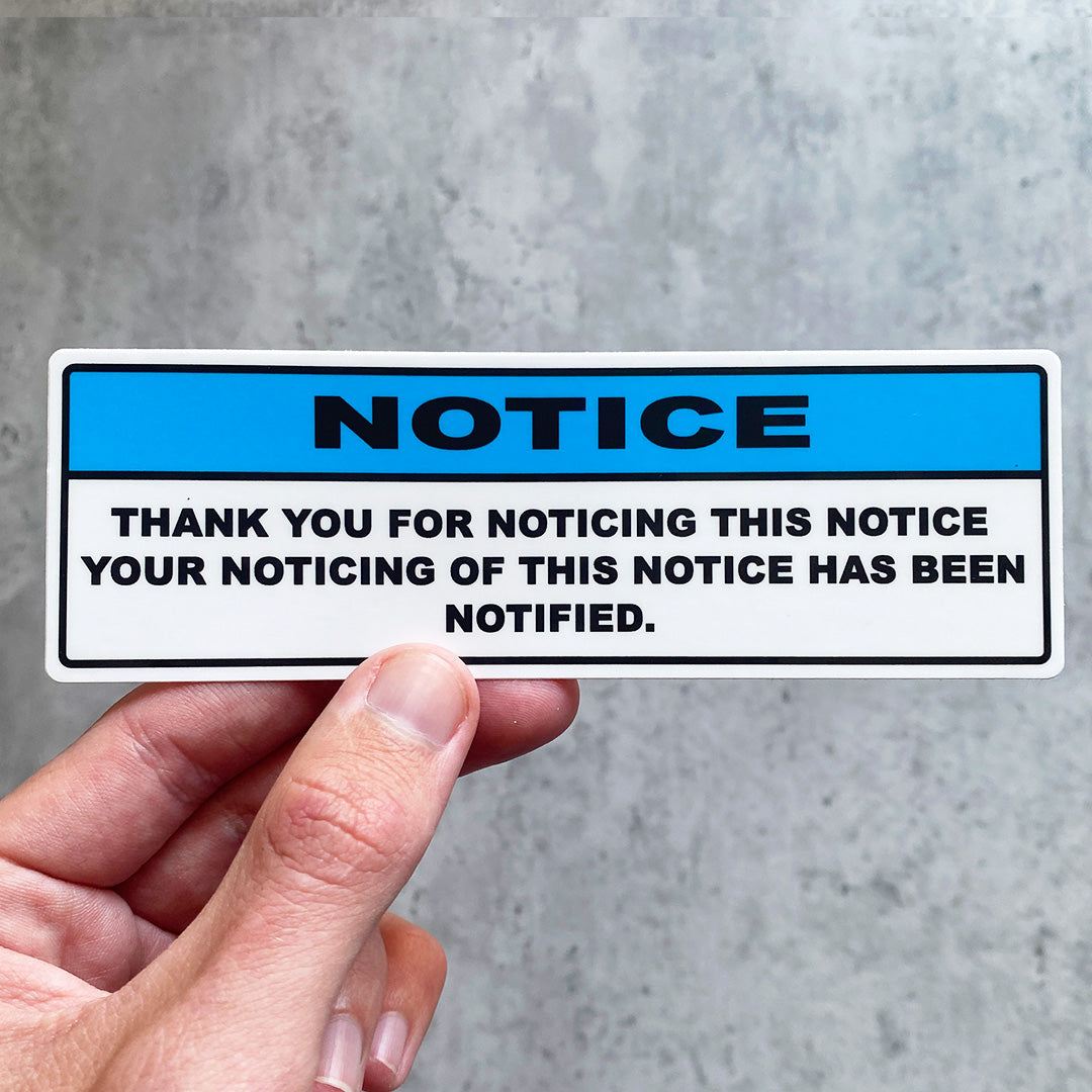 NOTICE STICKER – stickermize