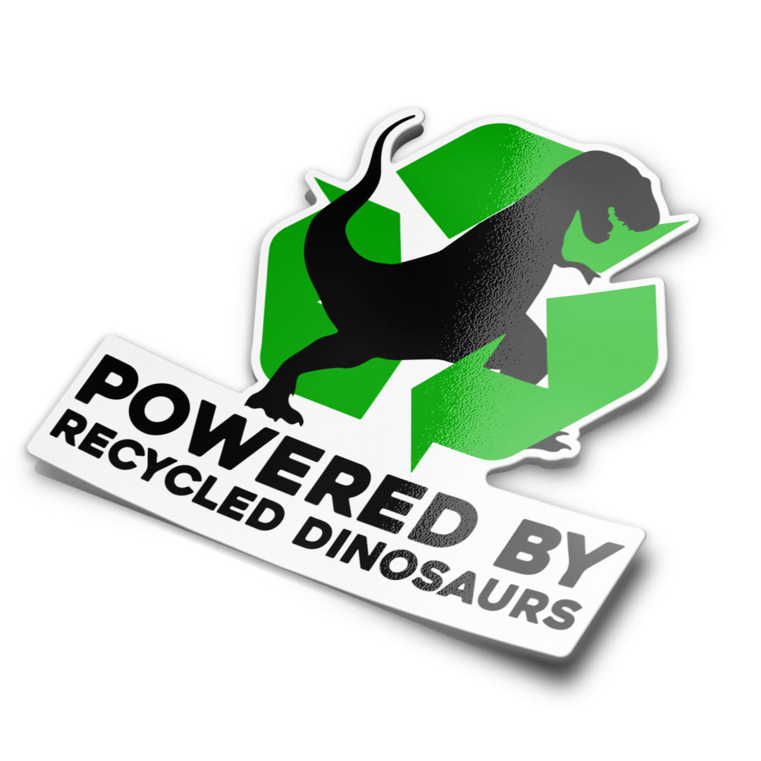 POWERED BY DINOSAURS STICKER – stickermize