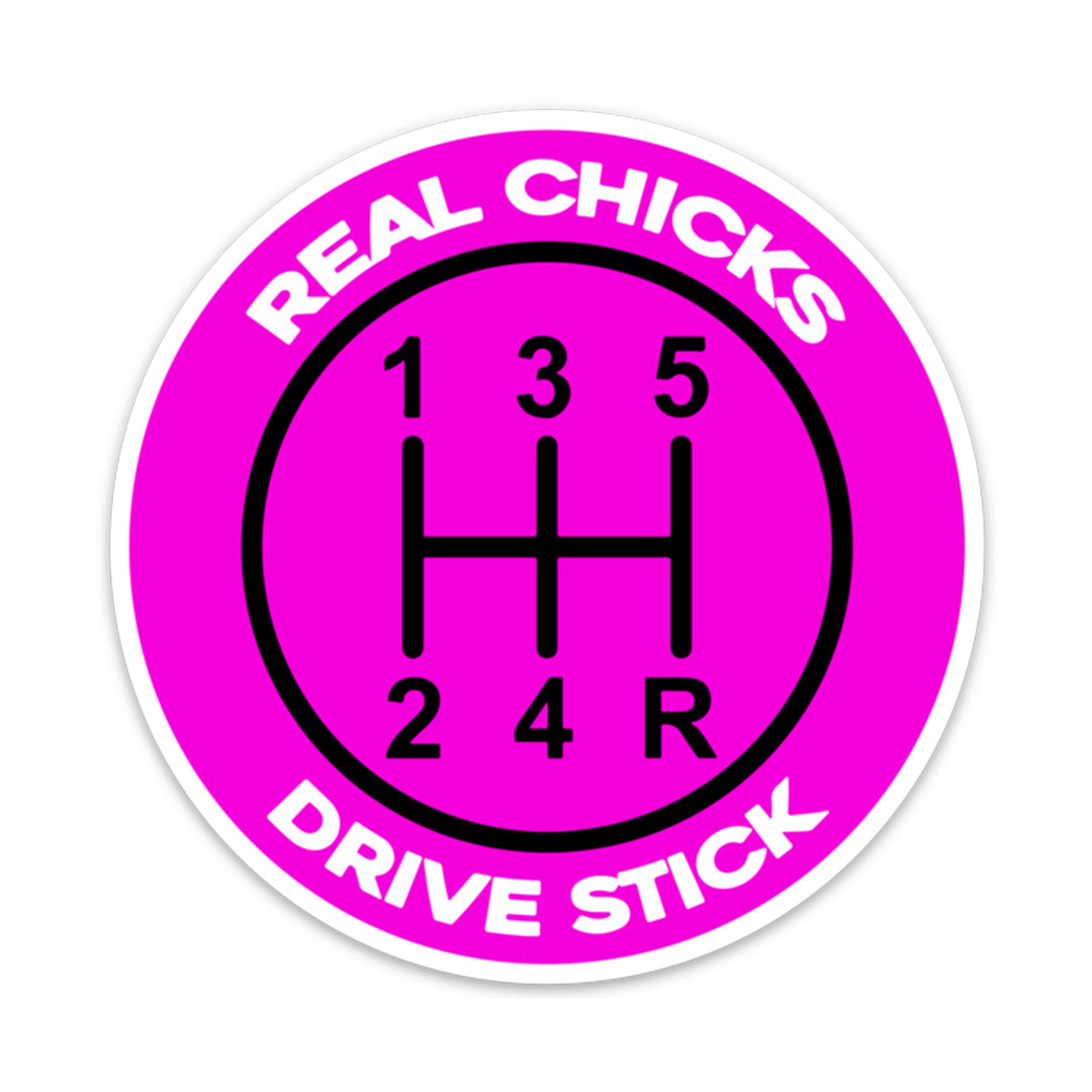 REAL CHICKS DRIVE STICK STICKER – stickermize