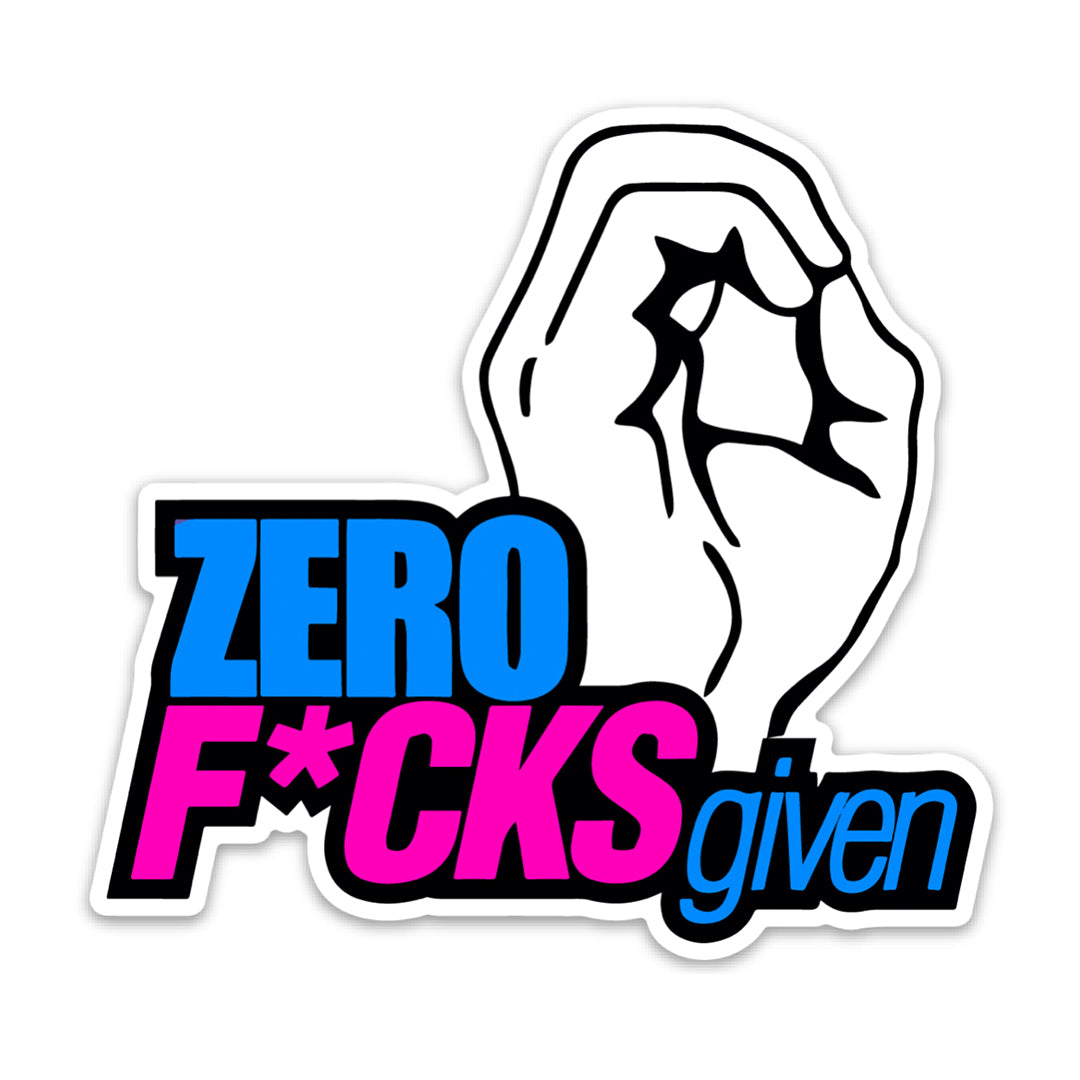 ZERO F*CKS GIVEN STICKER – stickermize